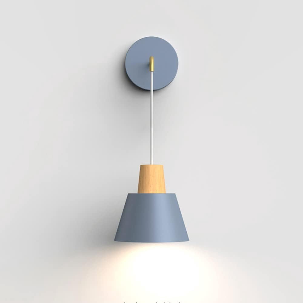 Nordic Wall Sconce Wood Hanging Wall Light Metal Wall Lamp Shade ...