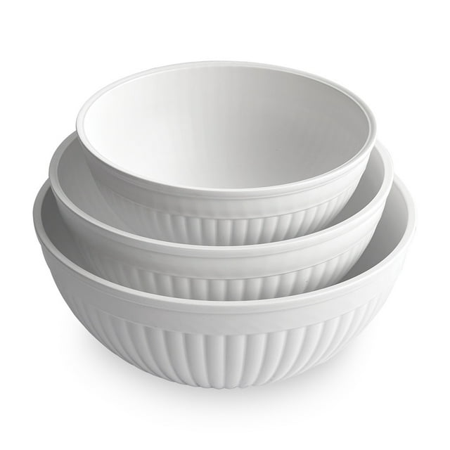 Nordic Ware 3 Piece Prep & Serve Mixing Bowl Set, White - Walmart.com