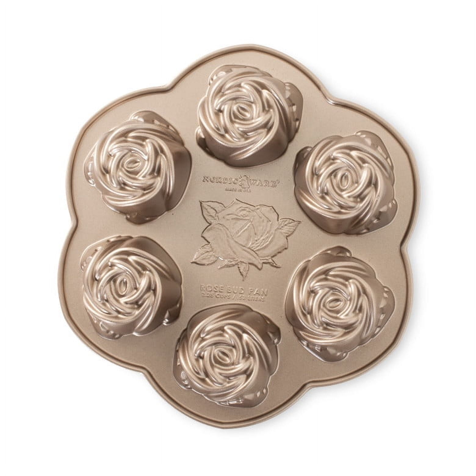 Nordic Ware, Cake Pan, Rosebud, 6-cavity, Toffee-colored finish ...