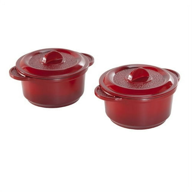 Nordic Ware Set of 2 - 12 Oz Mini Cocottes With Lids, Cast Aluminum ...