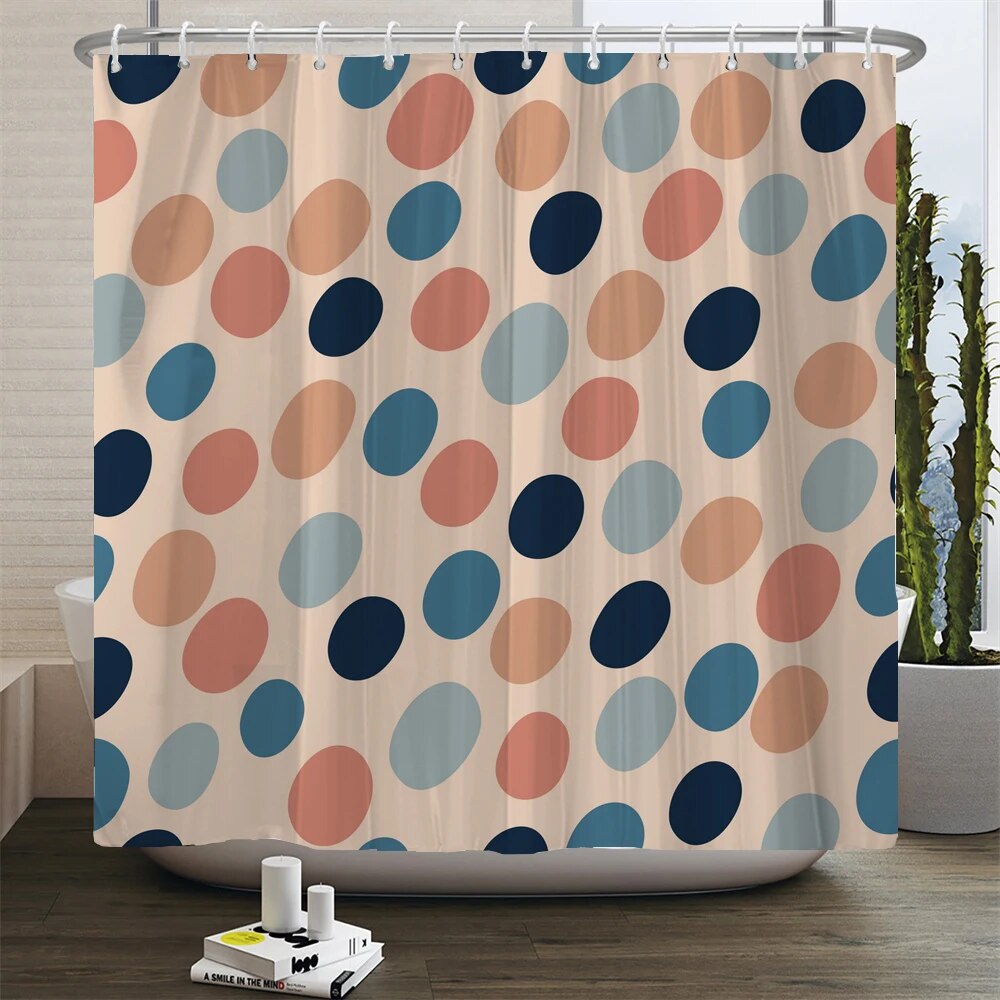 Nordic Wind Abstract Art Geometry Shower Curtain Waterproof Cloth Bath
