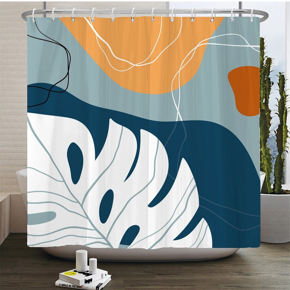 Nordic Wind Shower Curtain Rustic Geometric Morandi Color Shower ...