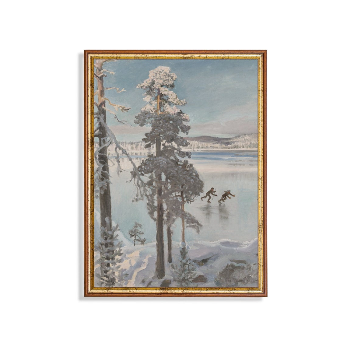 Nordic Winter Lake Vintage Scandinavian Snow Scene Poster Decor For ...