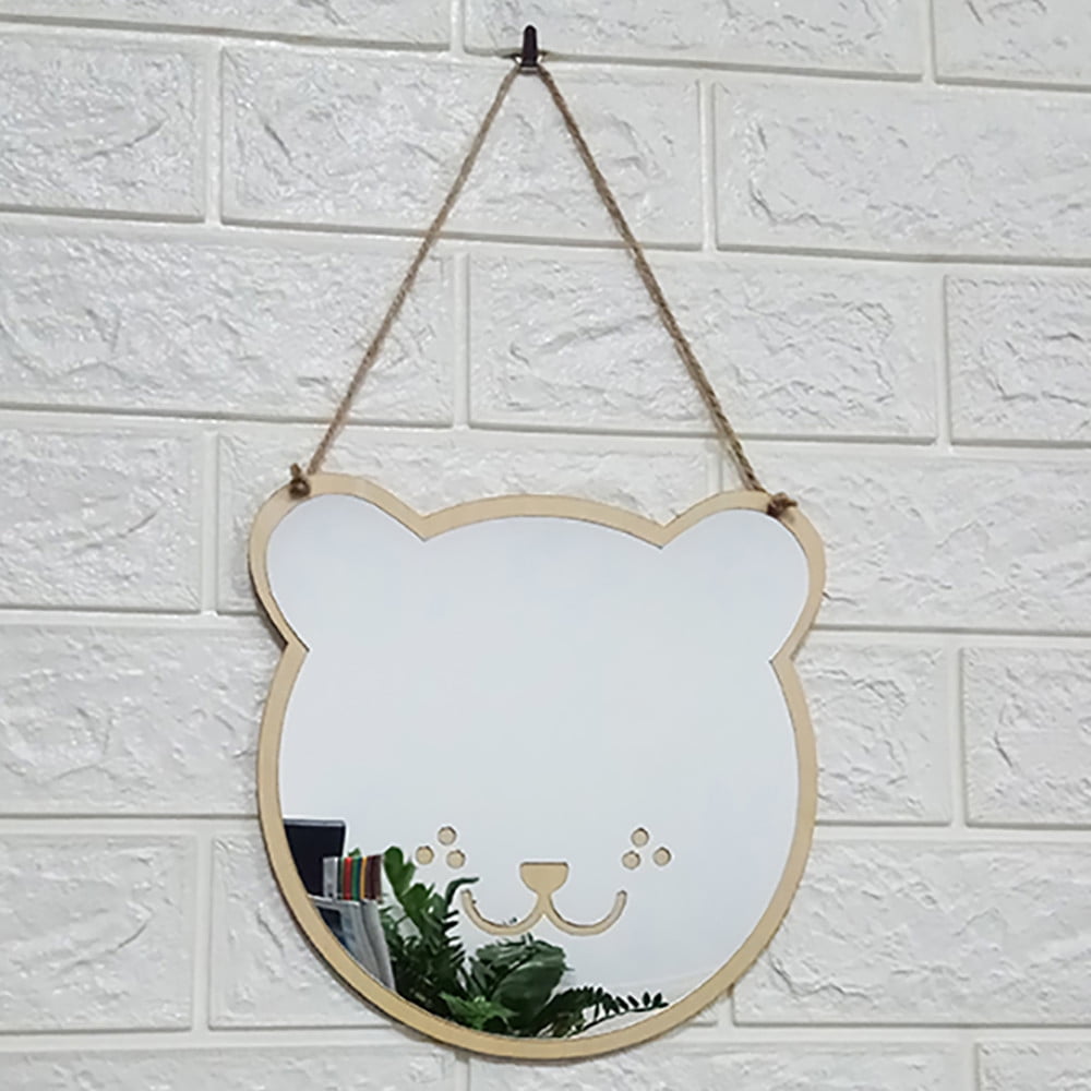 Nordic Wood Acrylic Mirror Cartoon Wall Camera Props Kids Room Wall ...
