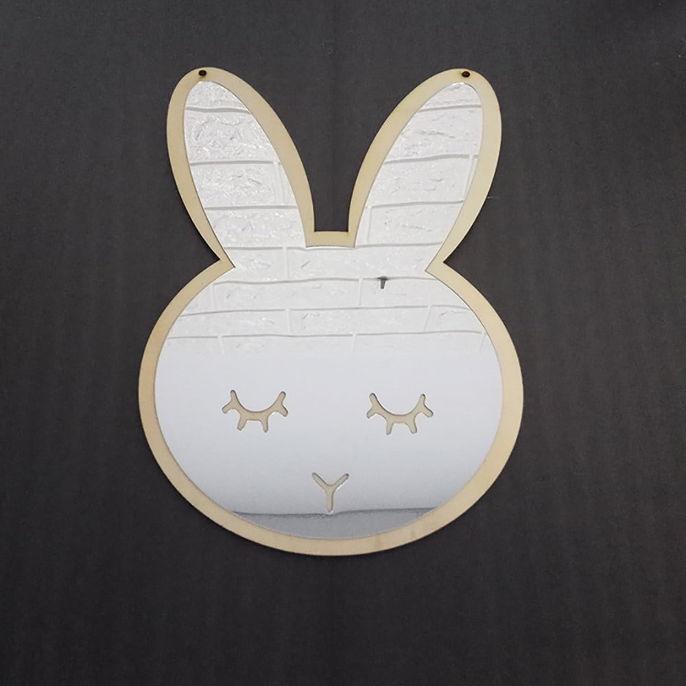 Nordic Wood Acrylic Mirror Cartoon Wall Camera Props Kids Room Wall ...
