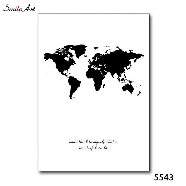 Nordic World Map Canvas Painting Wall Art Poster And Print Wall ...