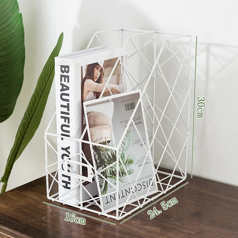 Nordic Wrought Iron Grid File Holder Simple Single Layer Desk Shelf ...