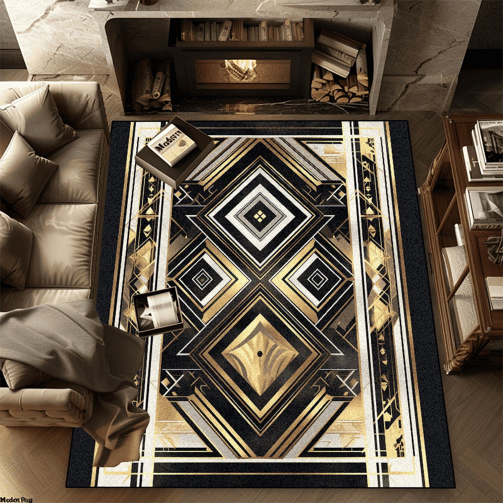 Nordic ration Geometry Carpets Living Room Sofa Side Rug Home Abstract ...