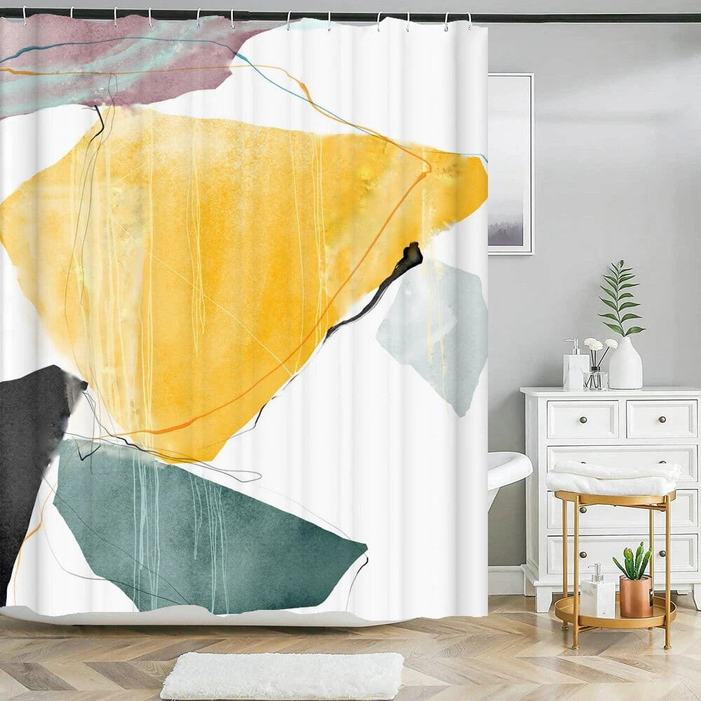 Nordic Wind Abstract Art Shower Curtain Waterproof Polyester Fabric