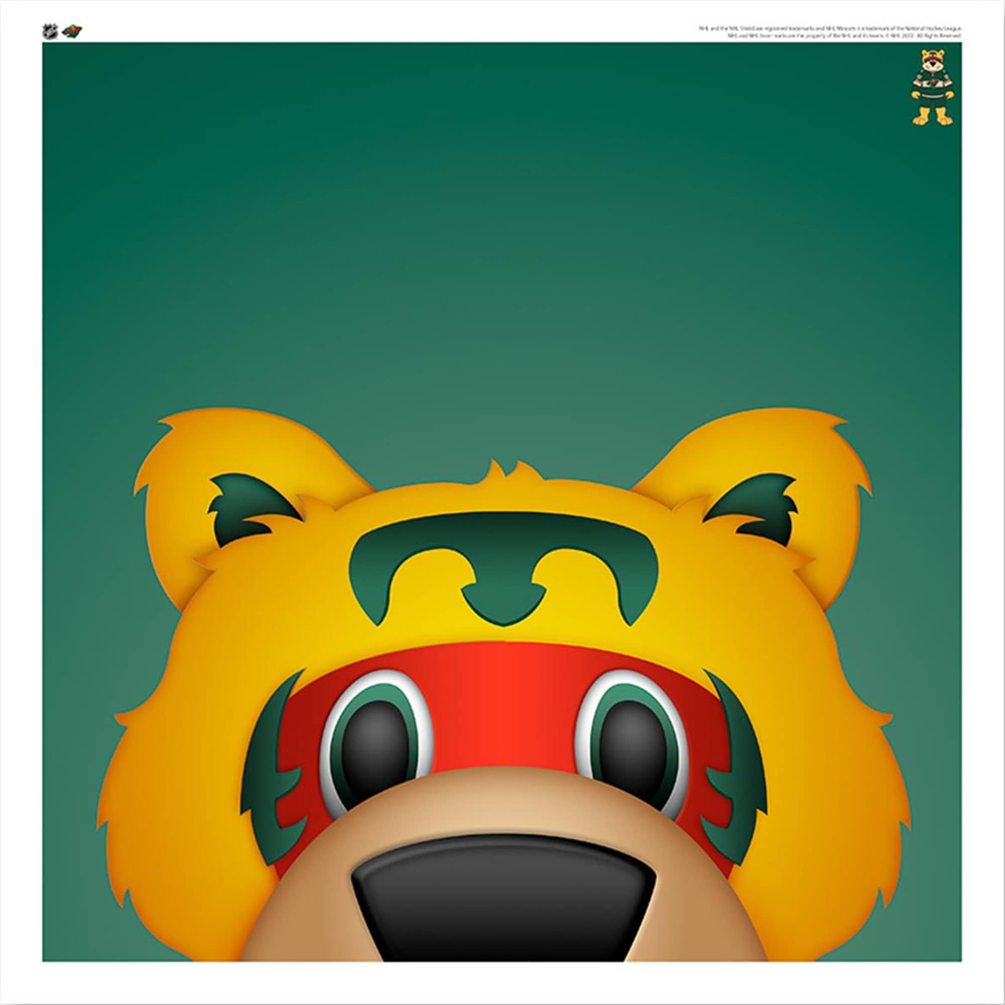 Nordy Minnesota Wild 12'' x 12'' Minimalist Mascot Poster Print ...