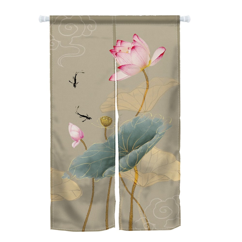 Noren Japanese Doorway Curtain Chinese Lotus Pond Door Curtains Room ...