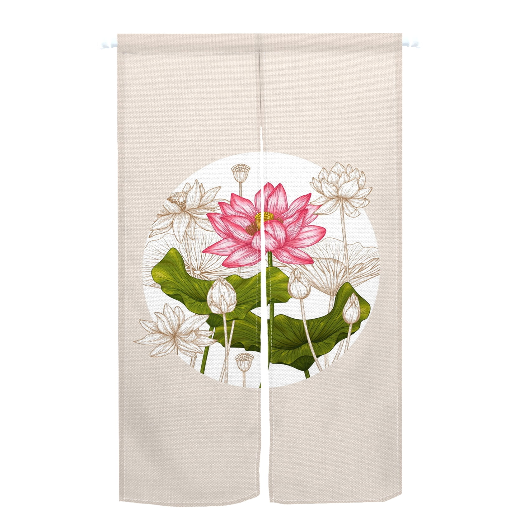 Noren Japanese Doorway Curtain Chinese Lotus Pond Door Curtains Room ...