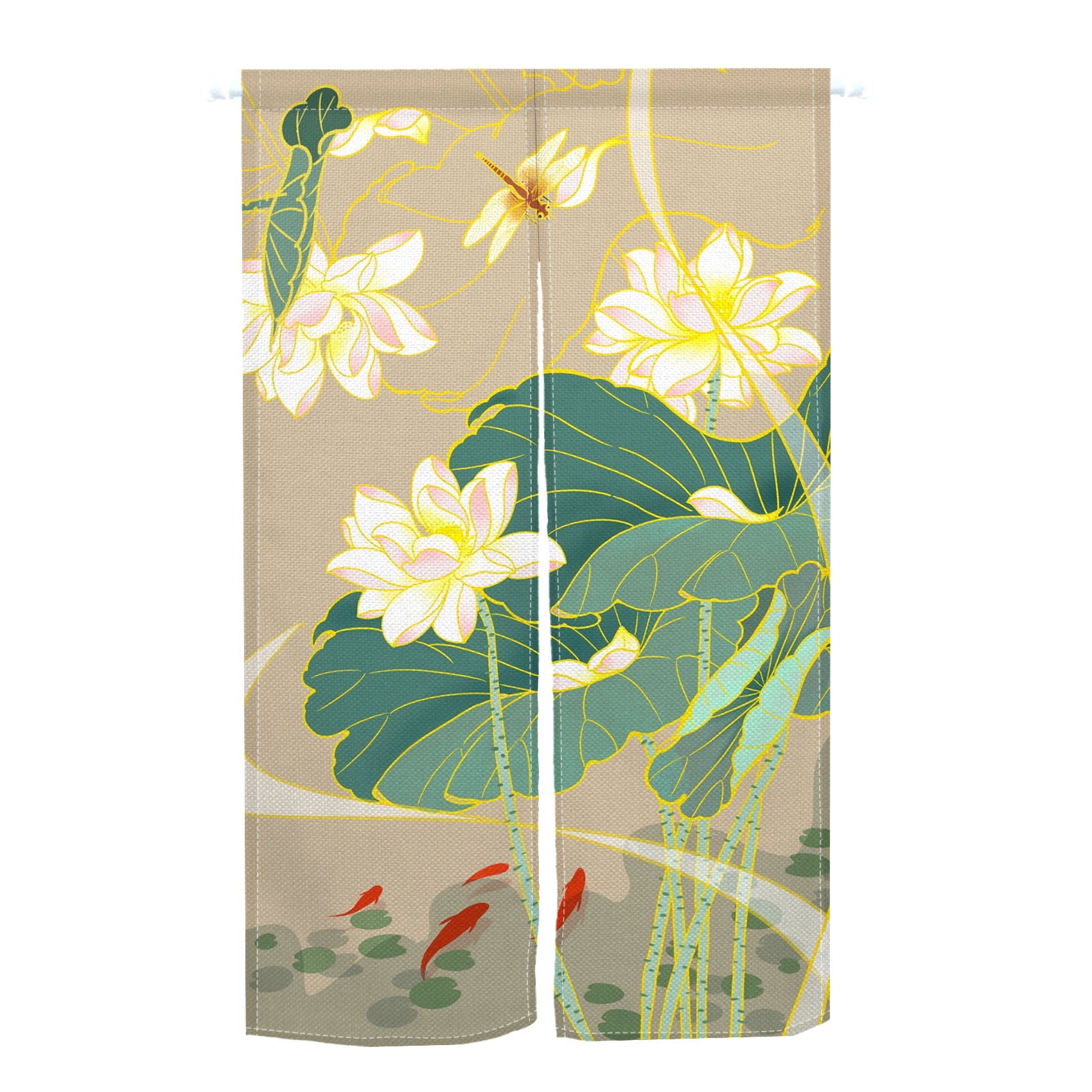 Noren Japanese Doorway Curtain Chinese Lotus Pond Door Curtains Room Divider Kitchen Bedroom ...