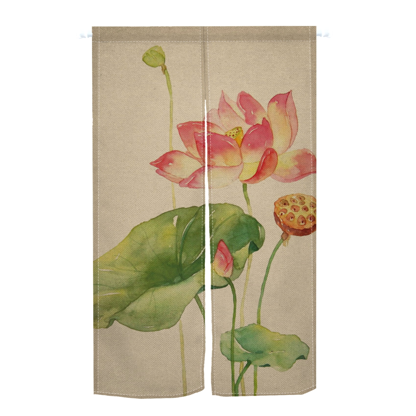 Noren Japanese Doorway Curtain Chinese Lotus Pond Door Curtains Room Divider Kitchen Bedroom ...