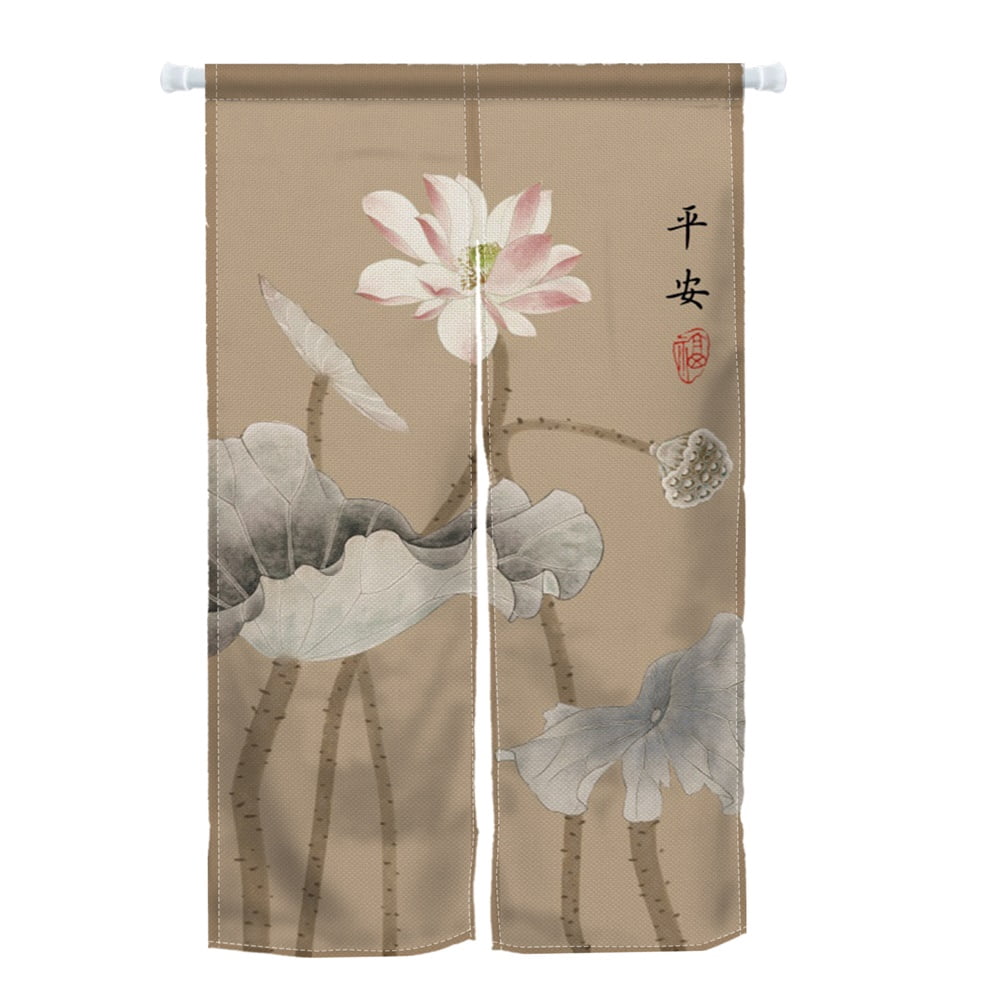 Noren Japanese Doorway Curtain Chinese Lotus Pond Door Curtains Room ...