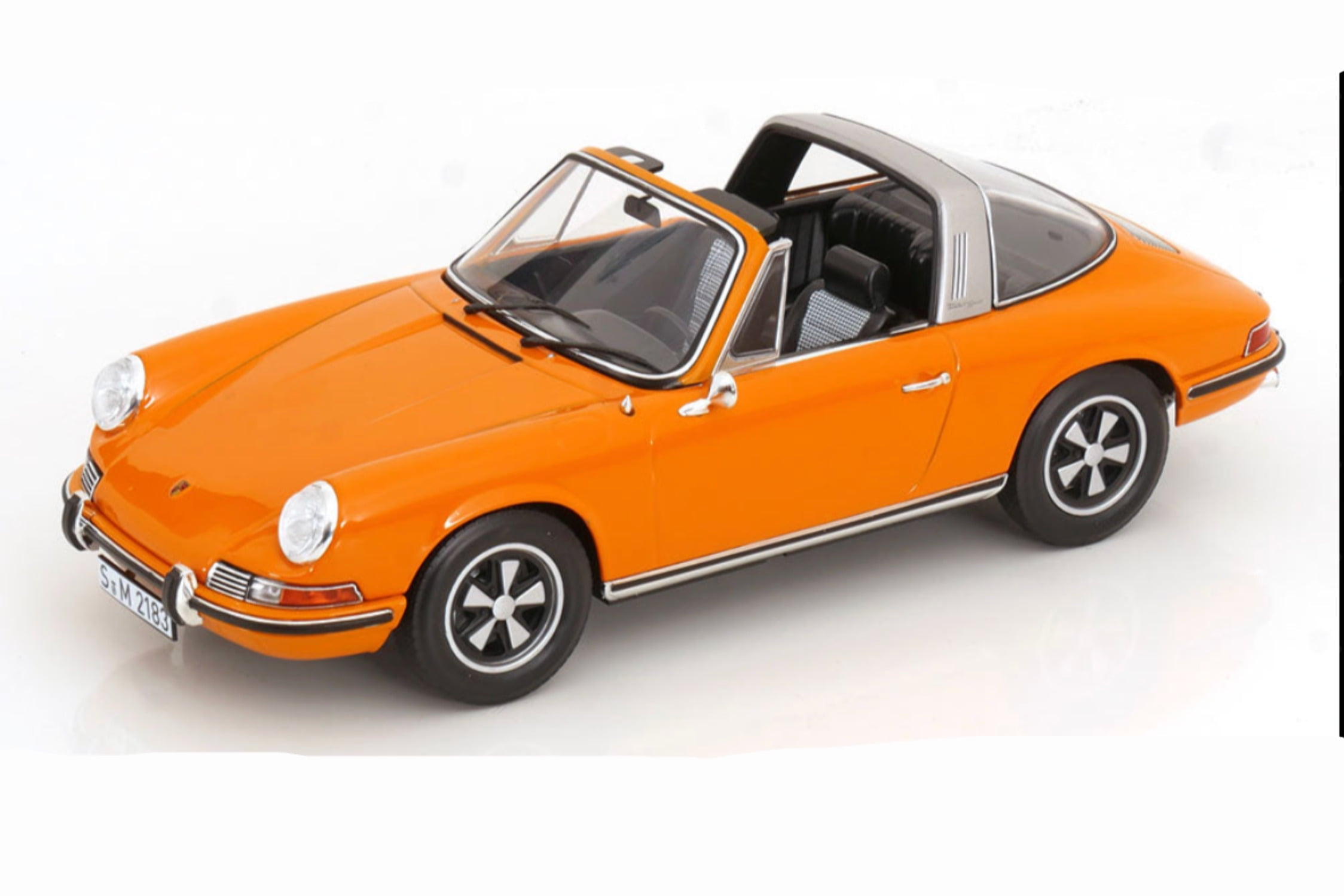 Norev 1970 Porsche 911 T 2.2 Targa w/ Removable Top Signal Orange 1:18 ...