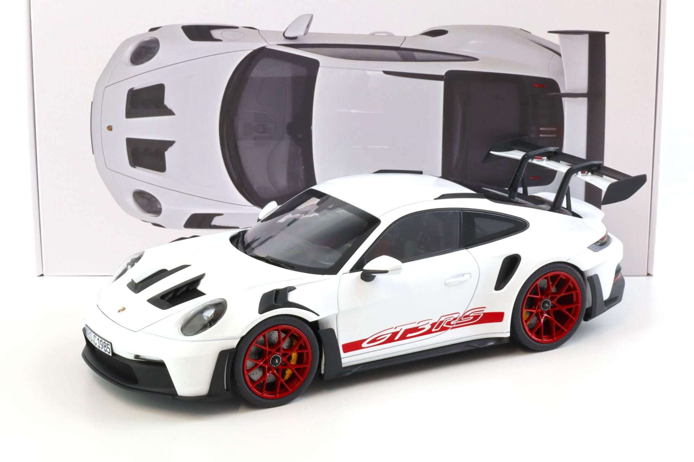 Norev Porsche 911 992 GT3 RS White w/ Pyro Red Wheels 1:12 - Walmart.com
