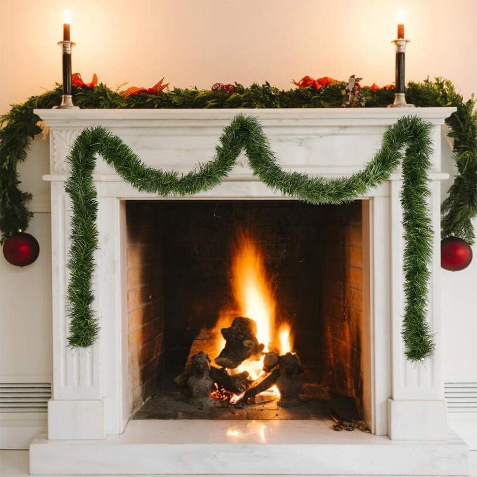 Norfolk Artificial Rattan Christmas Garlands, 33ft Soft-Glue Pine No ...