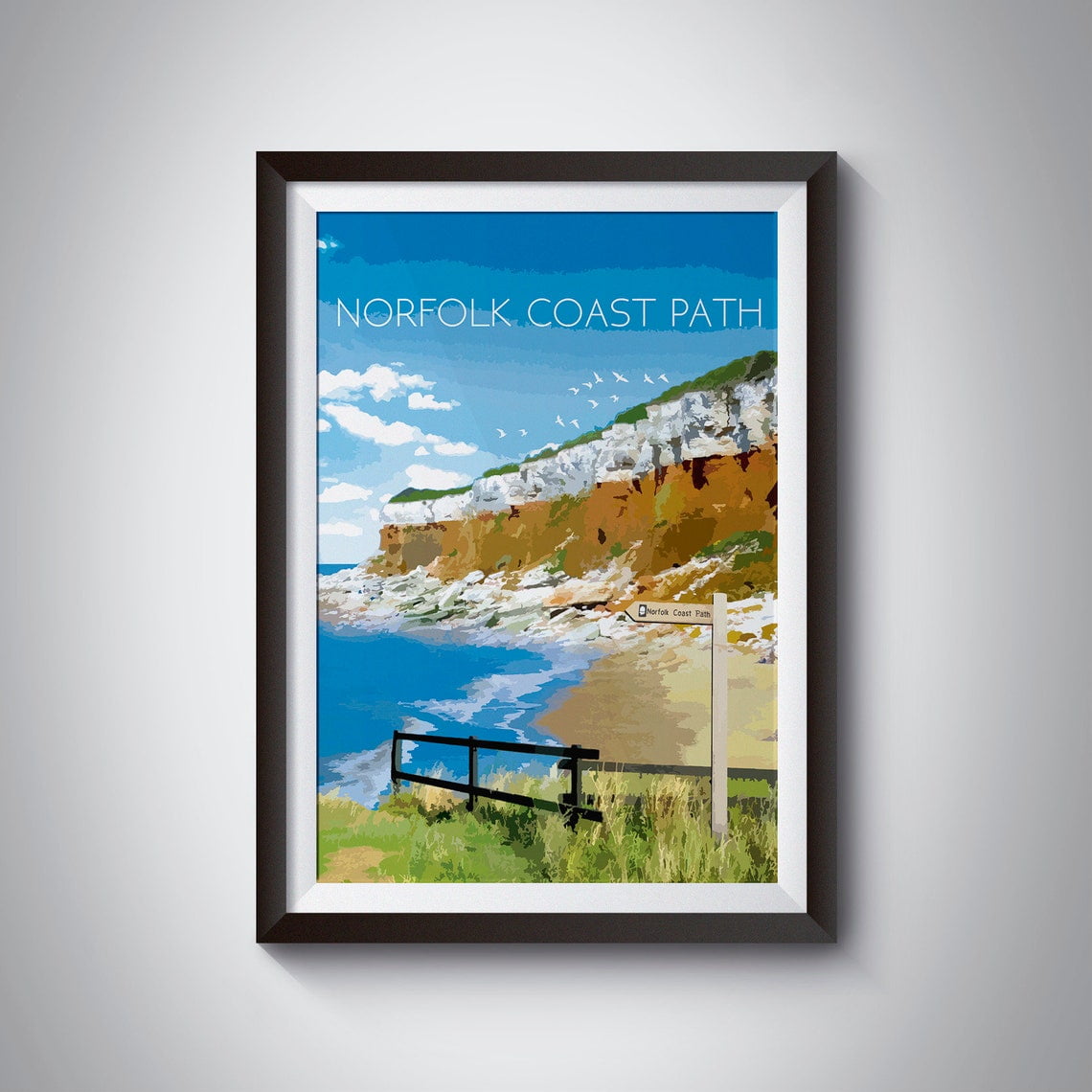 Norfolk Coast Path Poster, National Park Print, National Trail Art ...