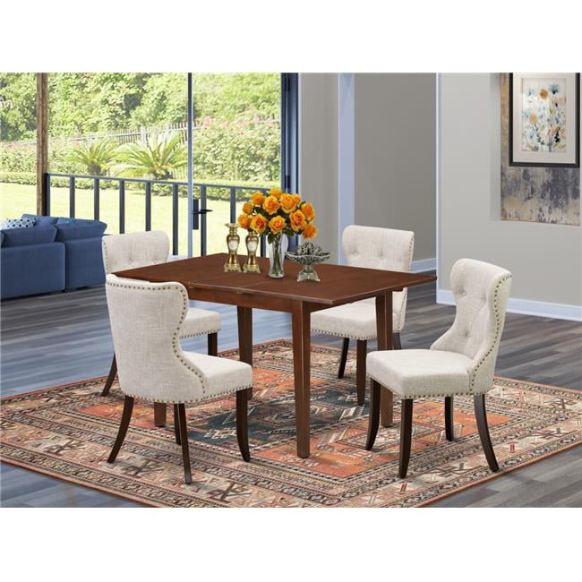 Norfolk Dining Table Set - Mahogany & Doeskin, Set of 4 - Walmart.com