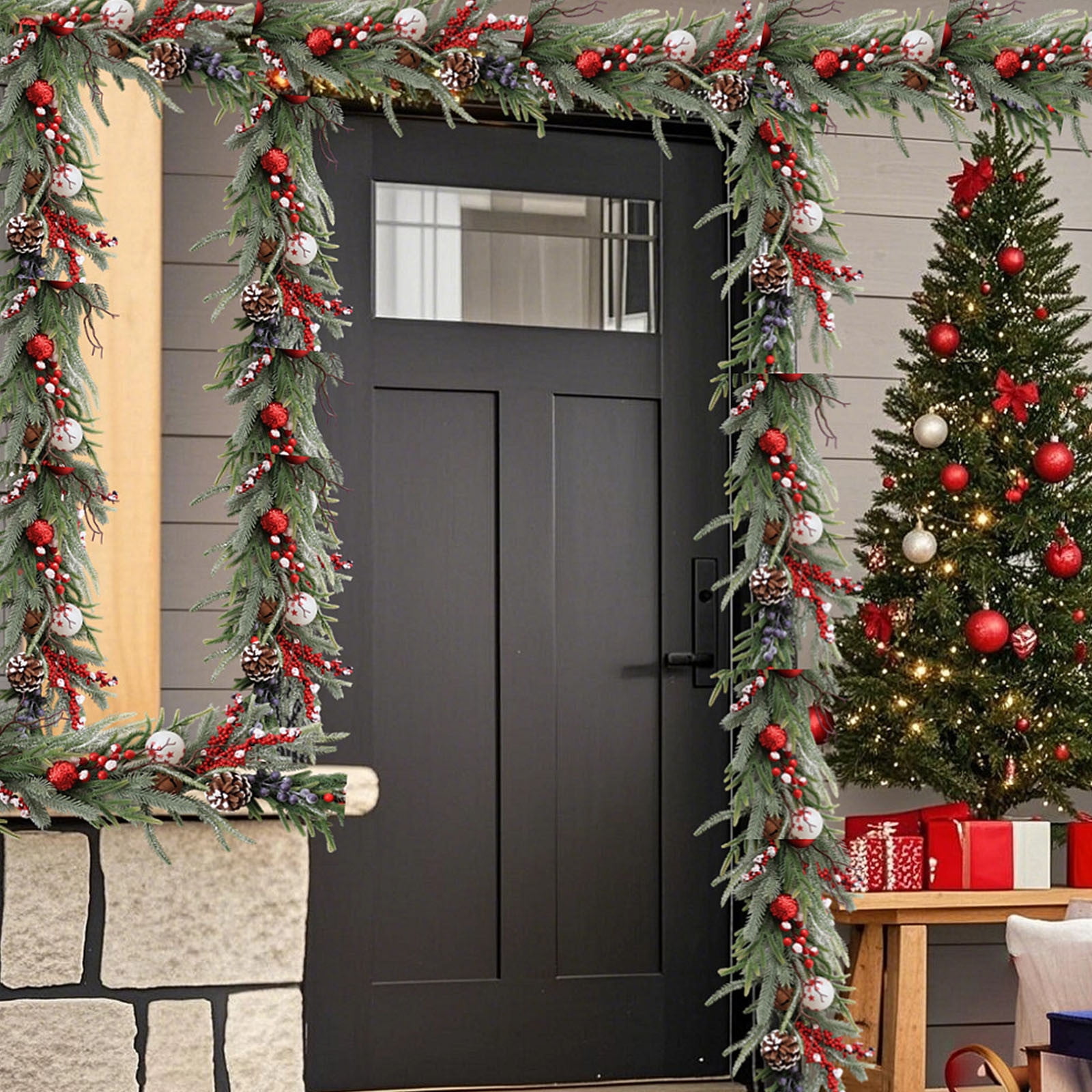 Norfolk Green Soft Rubber Needle Rattan, 1.8m Christmas Decoration for ...