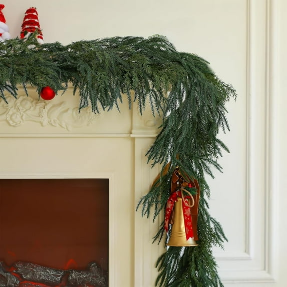 Norfolk Pine Garland Artificial Real Touch Green Thick Faux Norfolk ...