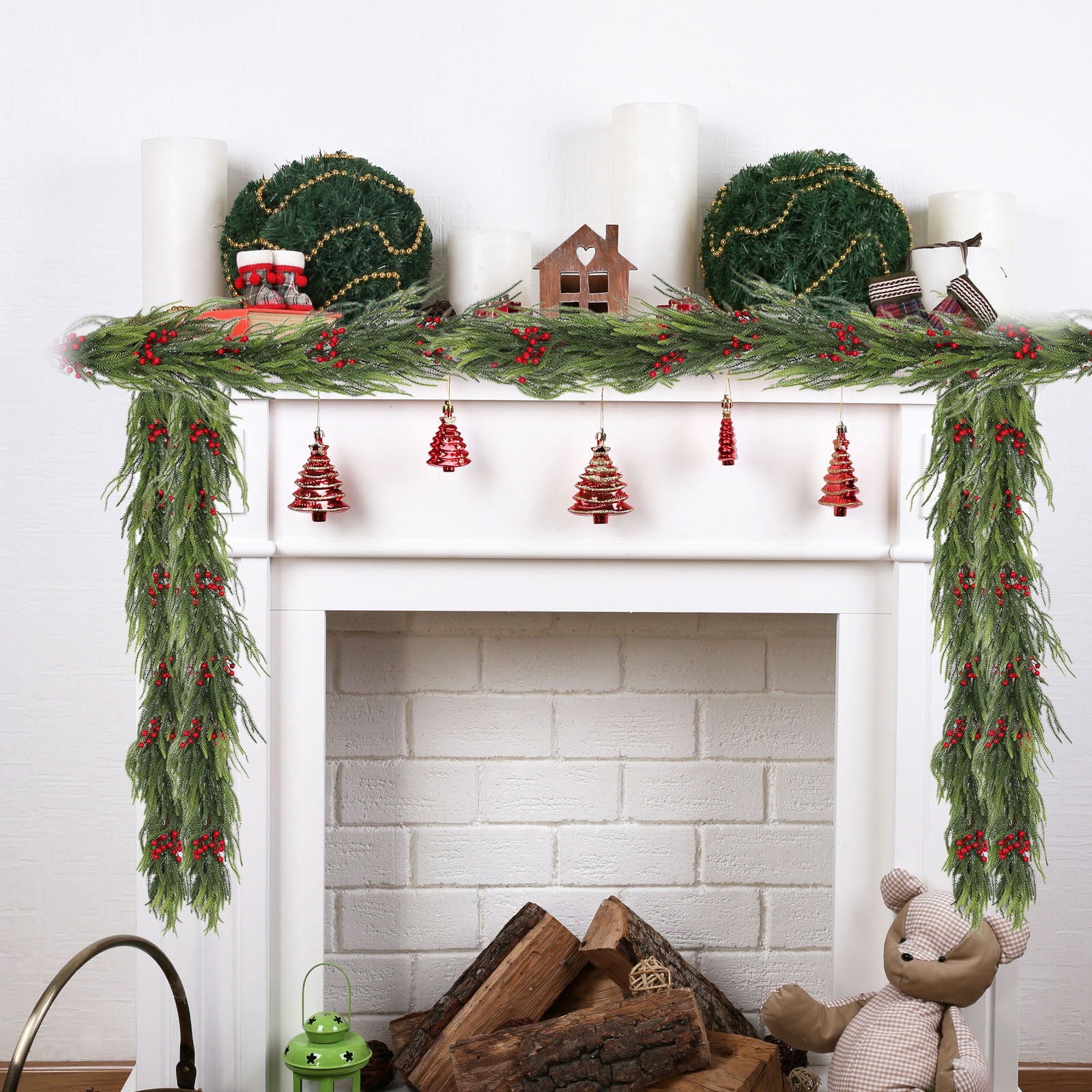 Norfolk Pine Garland,Christmas Garlands Norfolk Pine Garland Real Touch ...