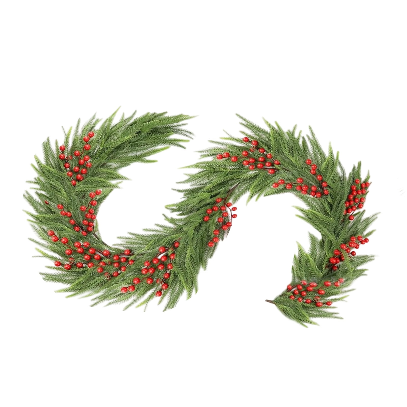 Norfolk Pine Garlands with Red Berry, 5.9Ft Artificial Soft Christmas ...