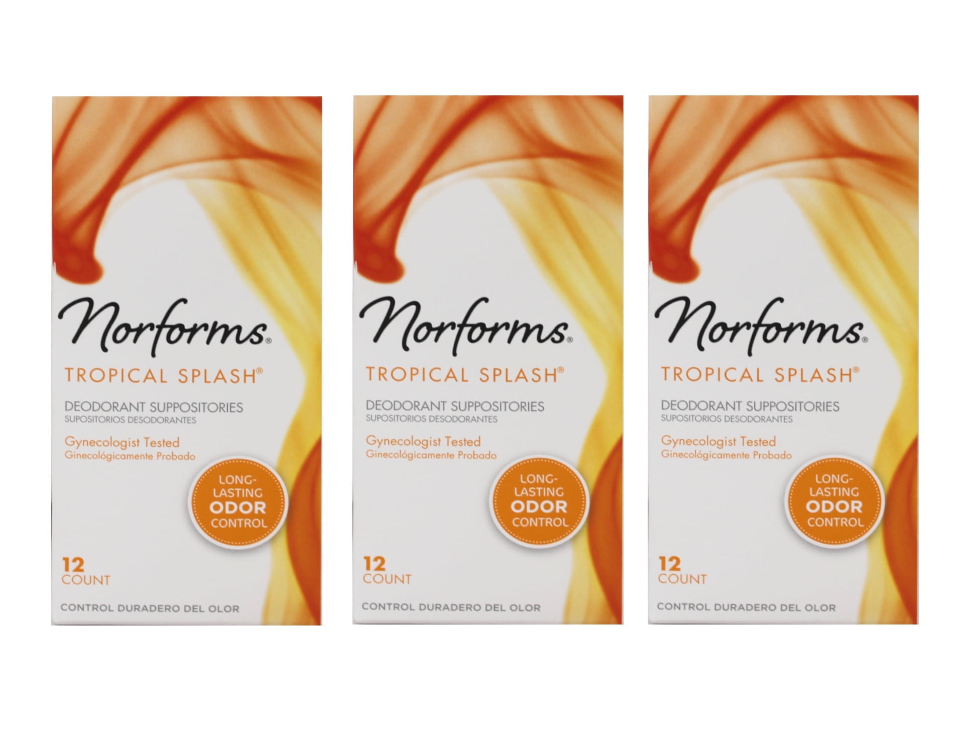 Norforms Tropical Splash Feminine Deodorant Suppositories, Odor Control ...