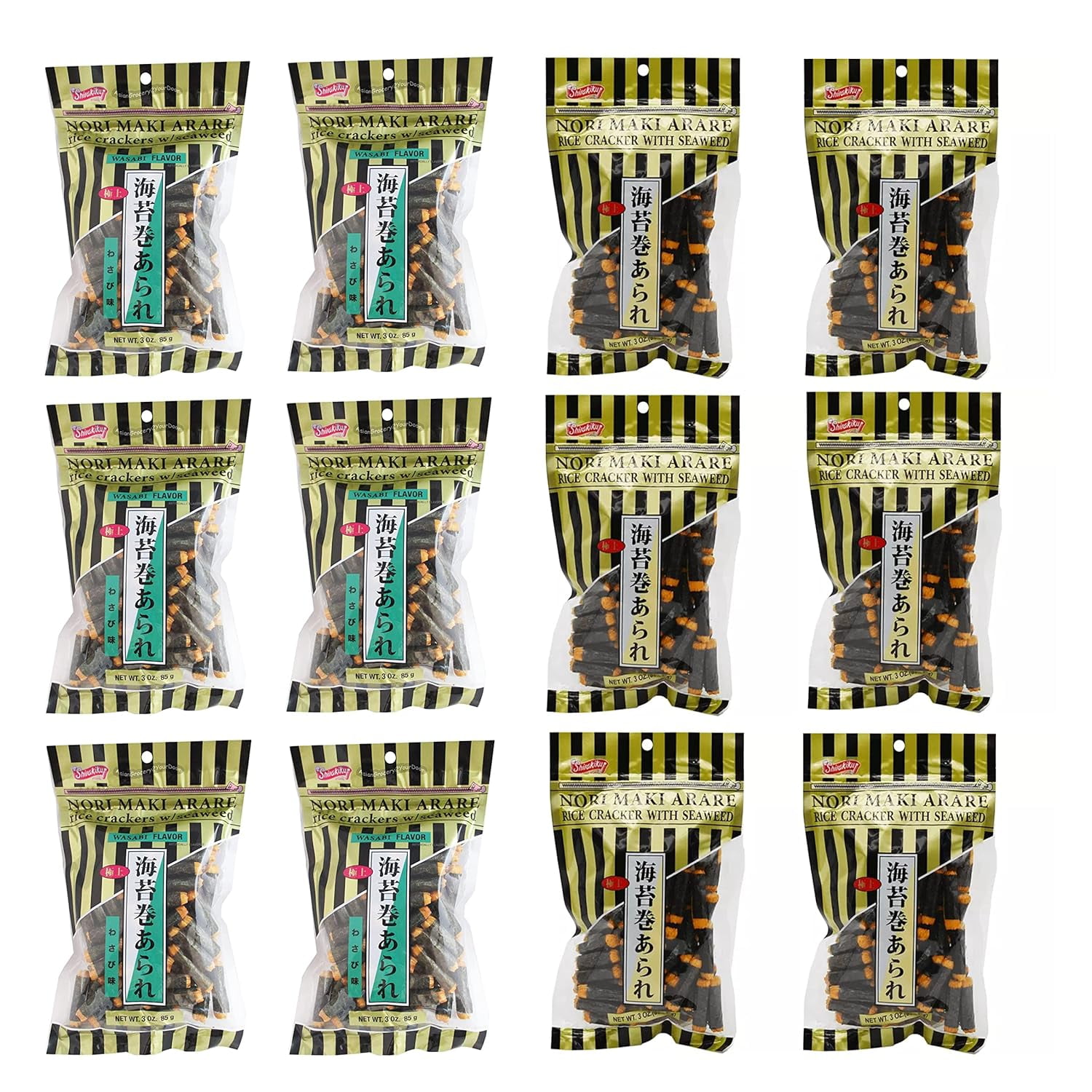 Nori 2 Flavor Combo Pack, 3 Ounce Each, Pack of 12 (6 Wasabi + 6 ...
