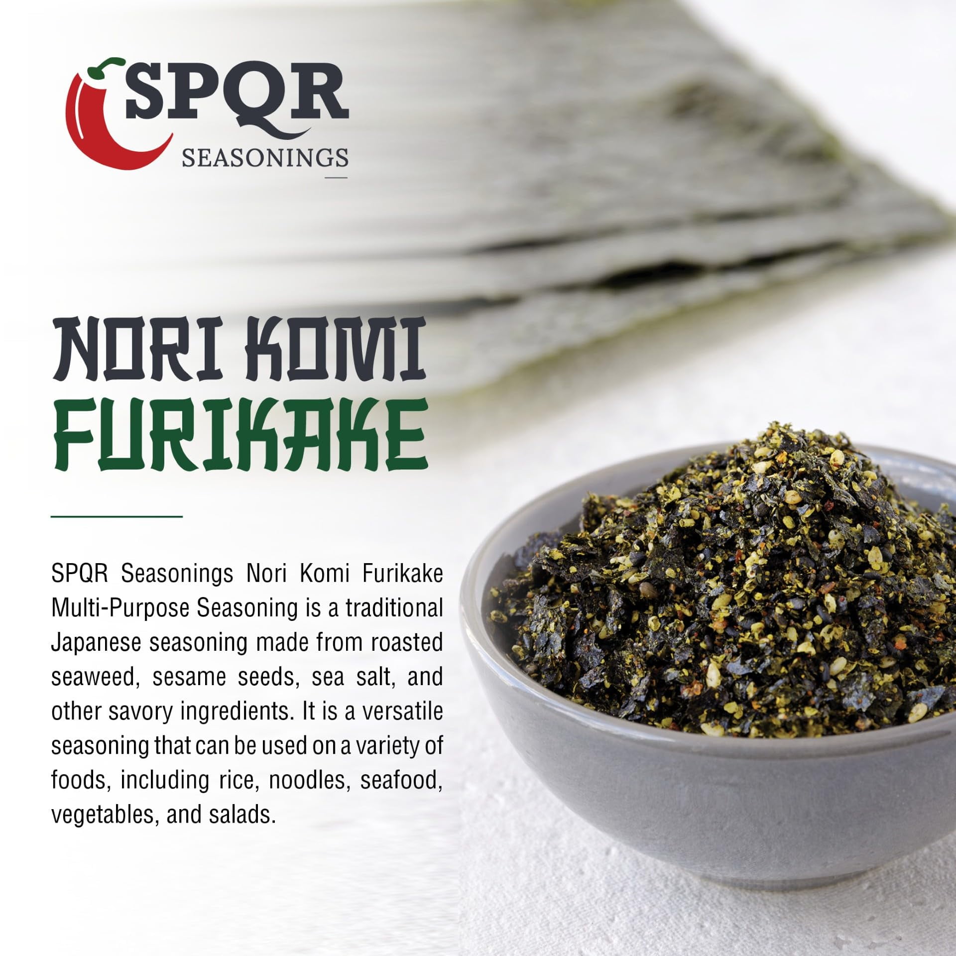 Nori Komi Furikake Multi-Purpose Rice Seasoning XL H2FSD8 oz. Jar Sugar ...