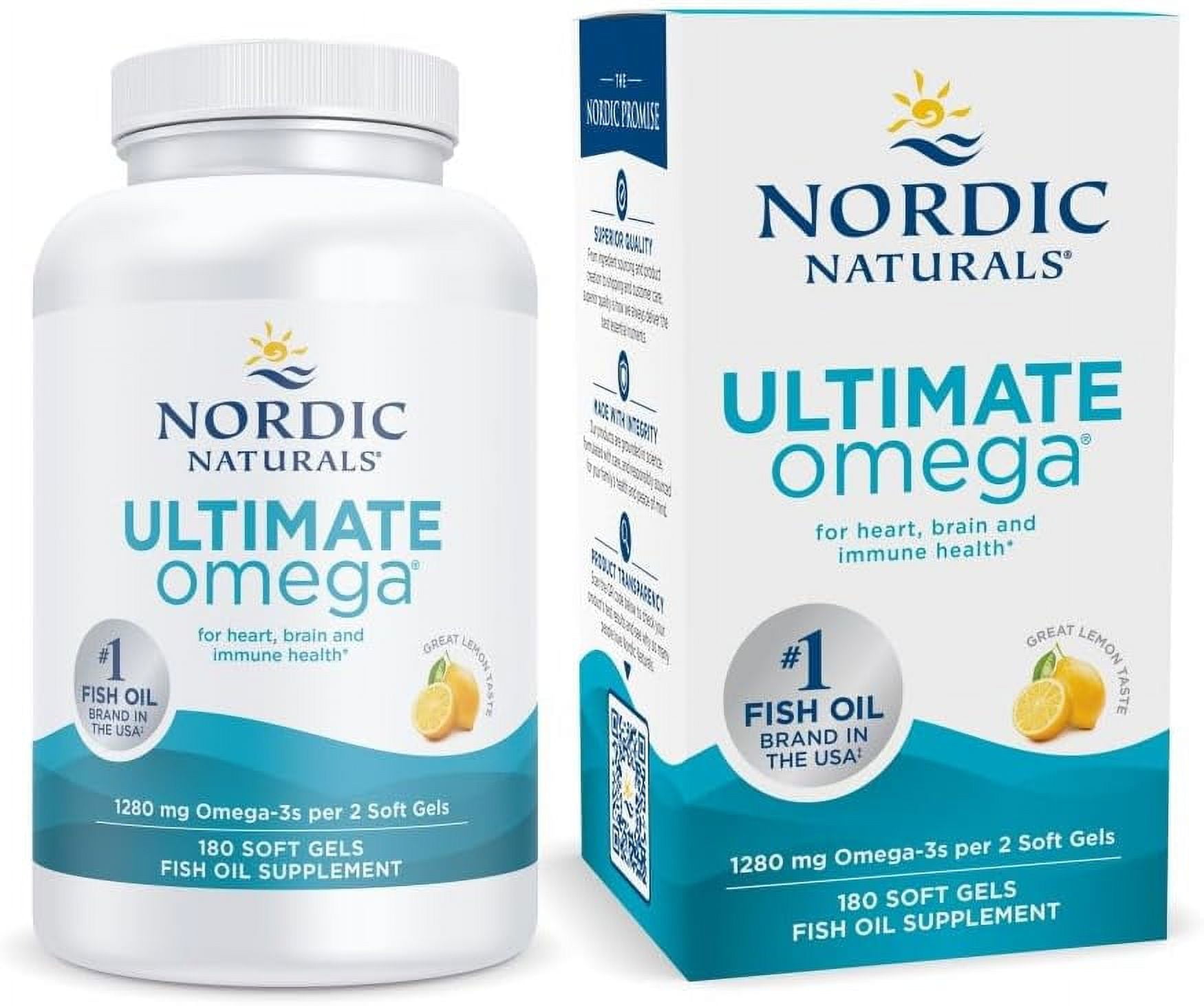 Noridc Natuials Ultimate Omega, Lemon Flavor - 180 Softgels - 1,280 mg ...