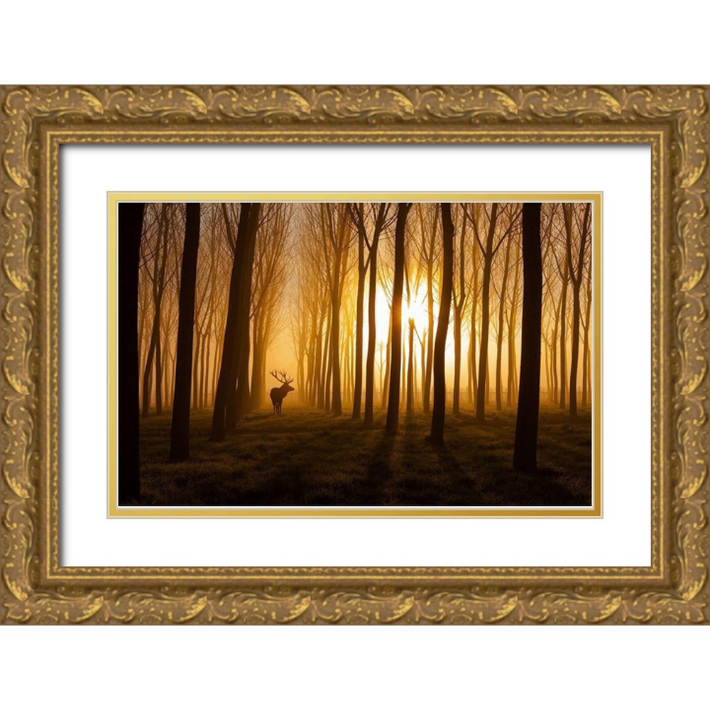 Norim, Nafets 24x17 Gold Ornate Wood Framed with Double Matting Museum ...