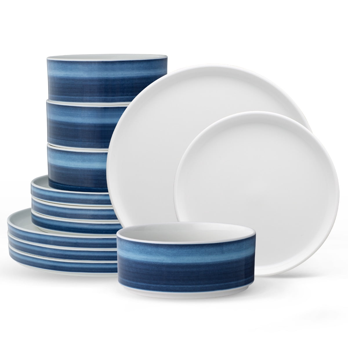 Noritake ColorStax Ombre Indigo 12-Piece Dinnerware Set, Service for 4 ...