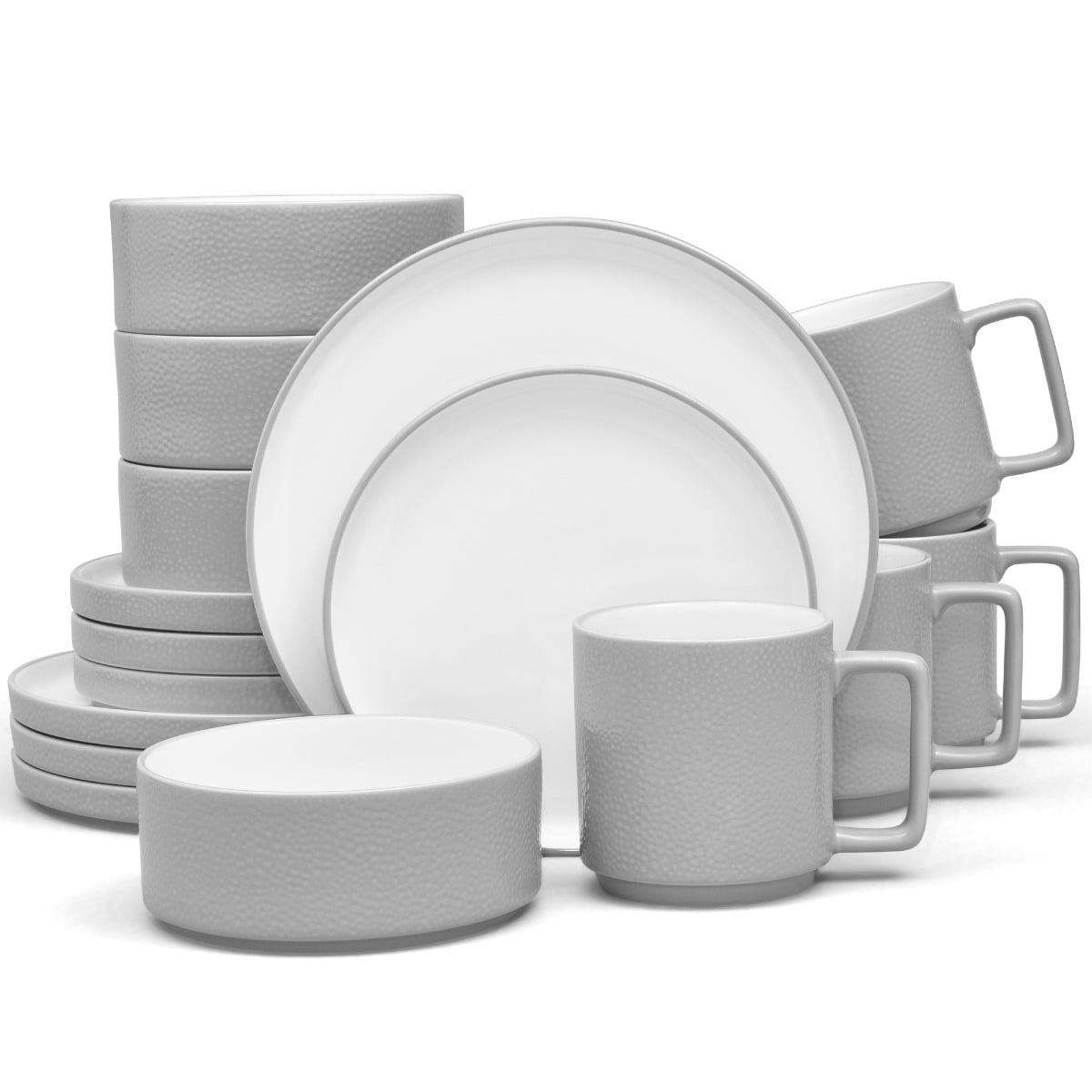 Noritake ColorTex Stone Grey 16-Piece Dinnerware Set - Walmart.com