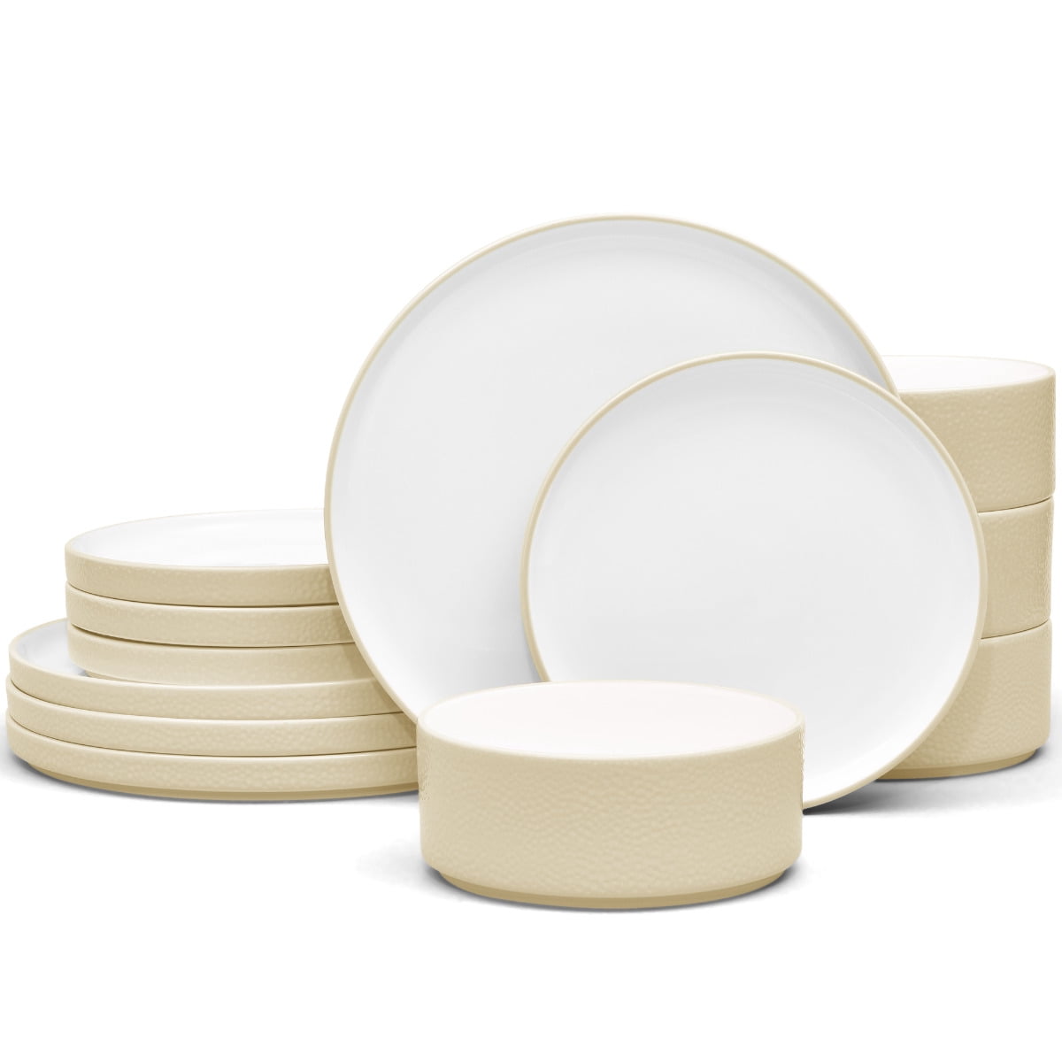 Noritake ColorTex Stone Ivory 12-Piece Dinnerware Set, Service for 4 ...