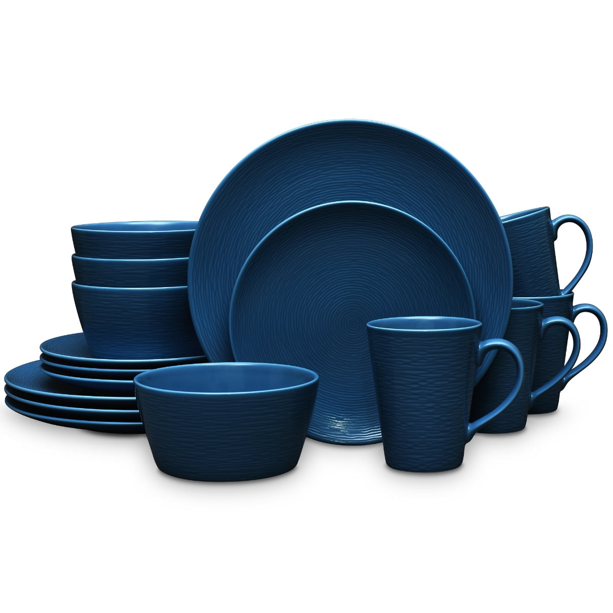 Noritake Colorscapes NoN Swirl (Navy on Navy) 16-Piece Coupe Dinnerware ...