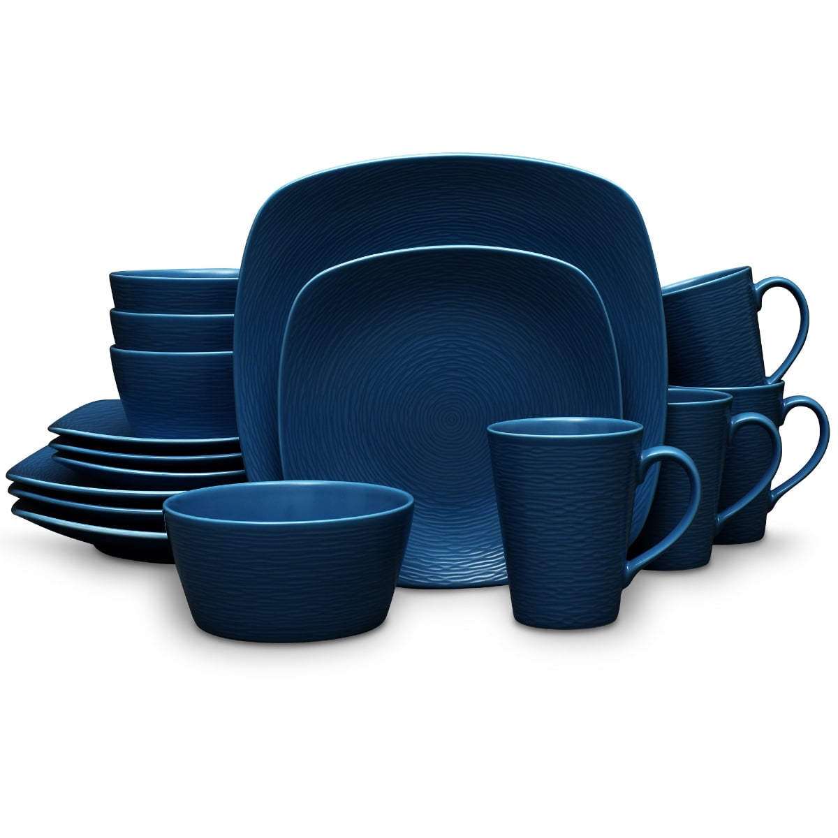 Noritake Colorscapes NoN Swirl (Navy on Navy) 16-Piece Square ...