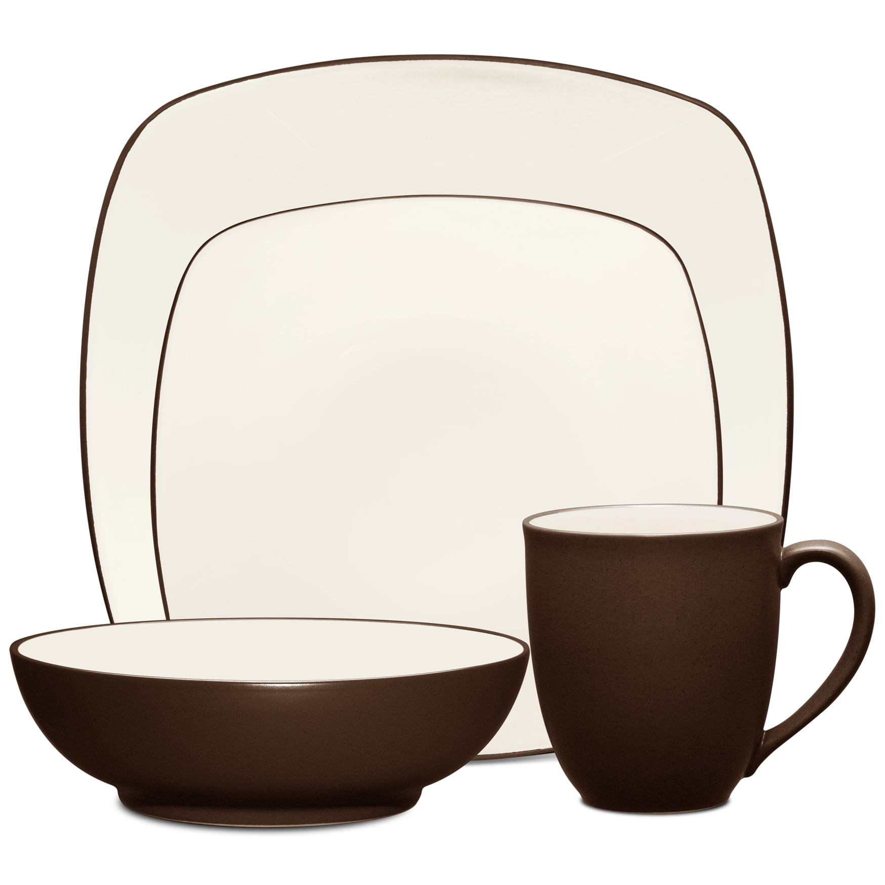 Noritake Colorwave Chocolate 4-Piece Square Place Setting - Walmart.com