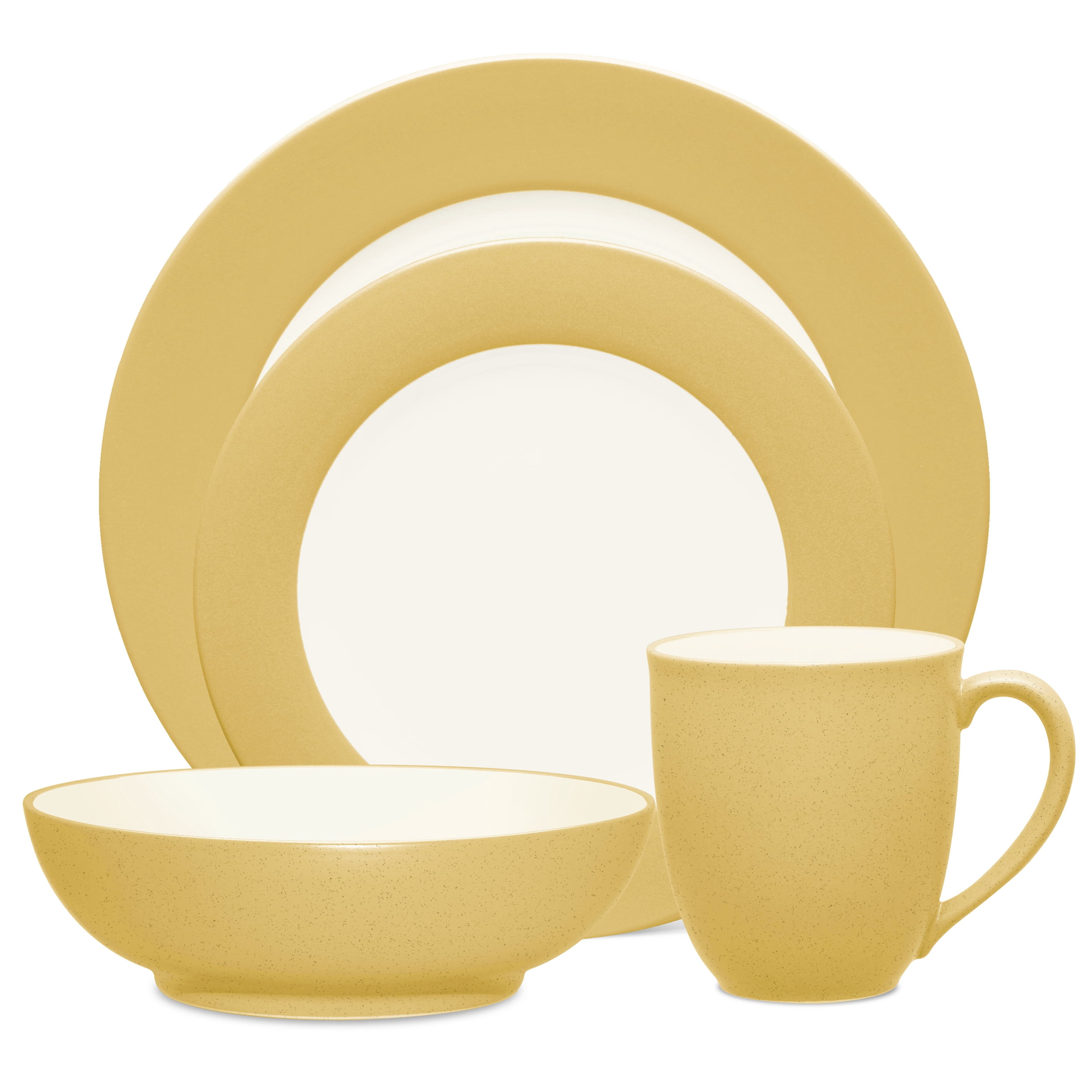 Noritake Colorwave Mustard 4-Piece Rim Place Setting - Walmart.com