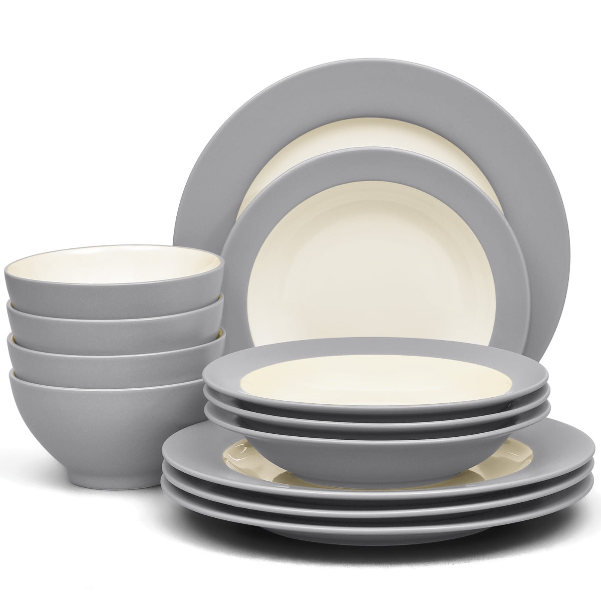 Noritake Colorwave Slate 12-Piece Rim Dinnerware Set, Service for 4 ...