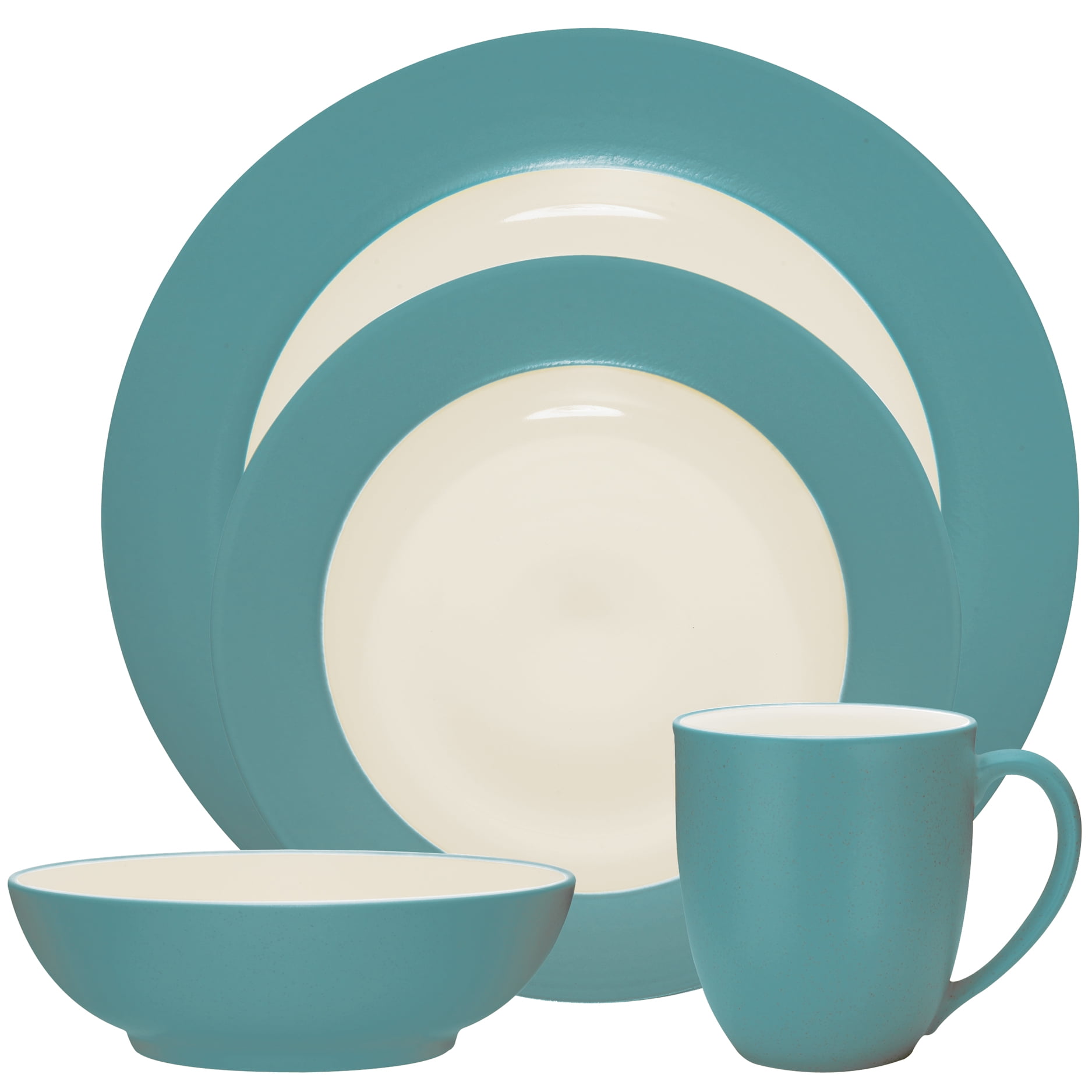 Noritake Colorwave Turquoise 4-Piece Rim Place Setting - Walmart.com