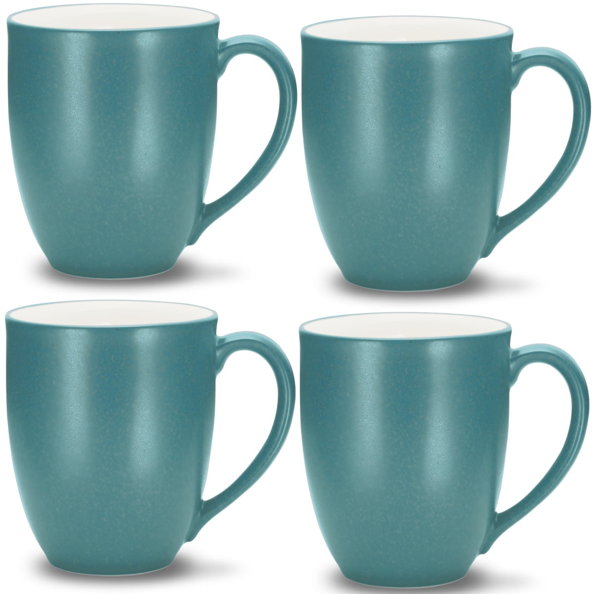 Noritake Colorwave Turquoise Extra-Large Mugs Set of 4, Matte Ocean ...