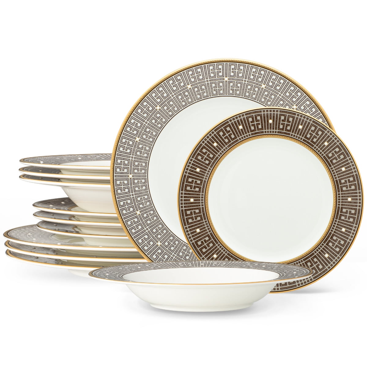 Noritake Infinity Bronze 12-Piece Dinnerware Set, Service for 4 ...