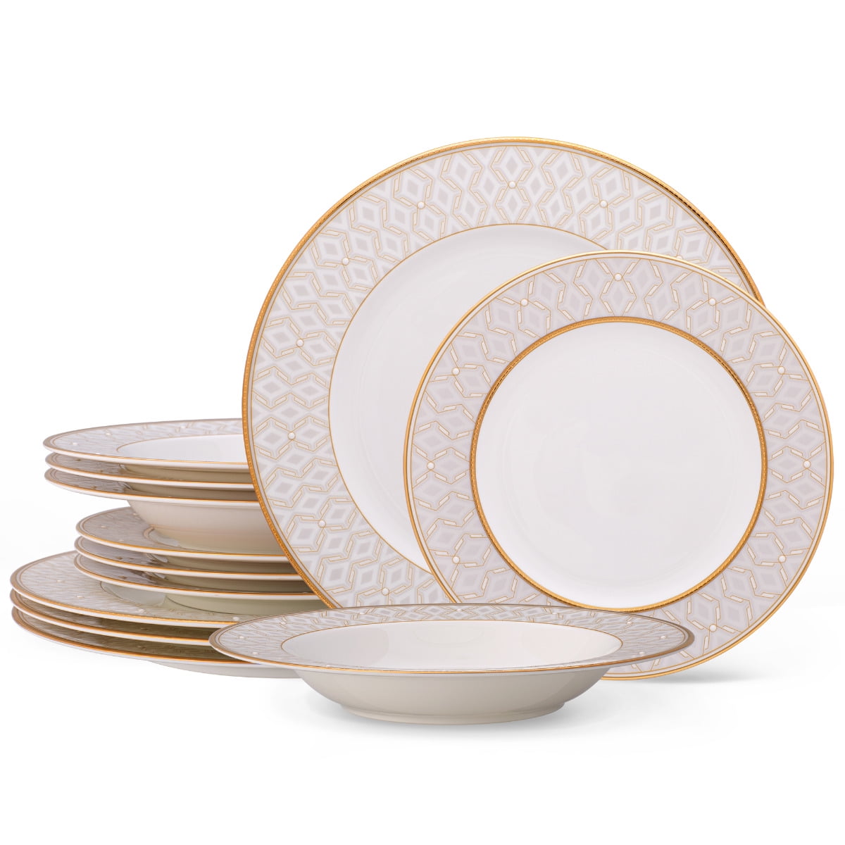 Noritake Noble Pearl 12-Piece Dinnerware Set, Service for 4 - Walmart.com