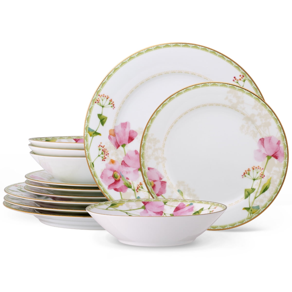 Noritake Poppy Place 12-Piece Dinnerware Set, Service for 4 - Walmart.com
