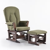 Norm Concept Joli Deluxe Glider Chair and Ottoman Set (Green Fabric and ...