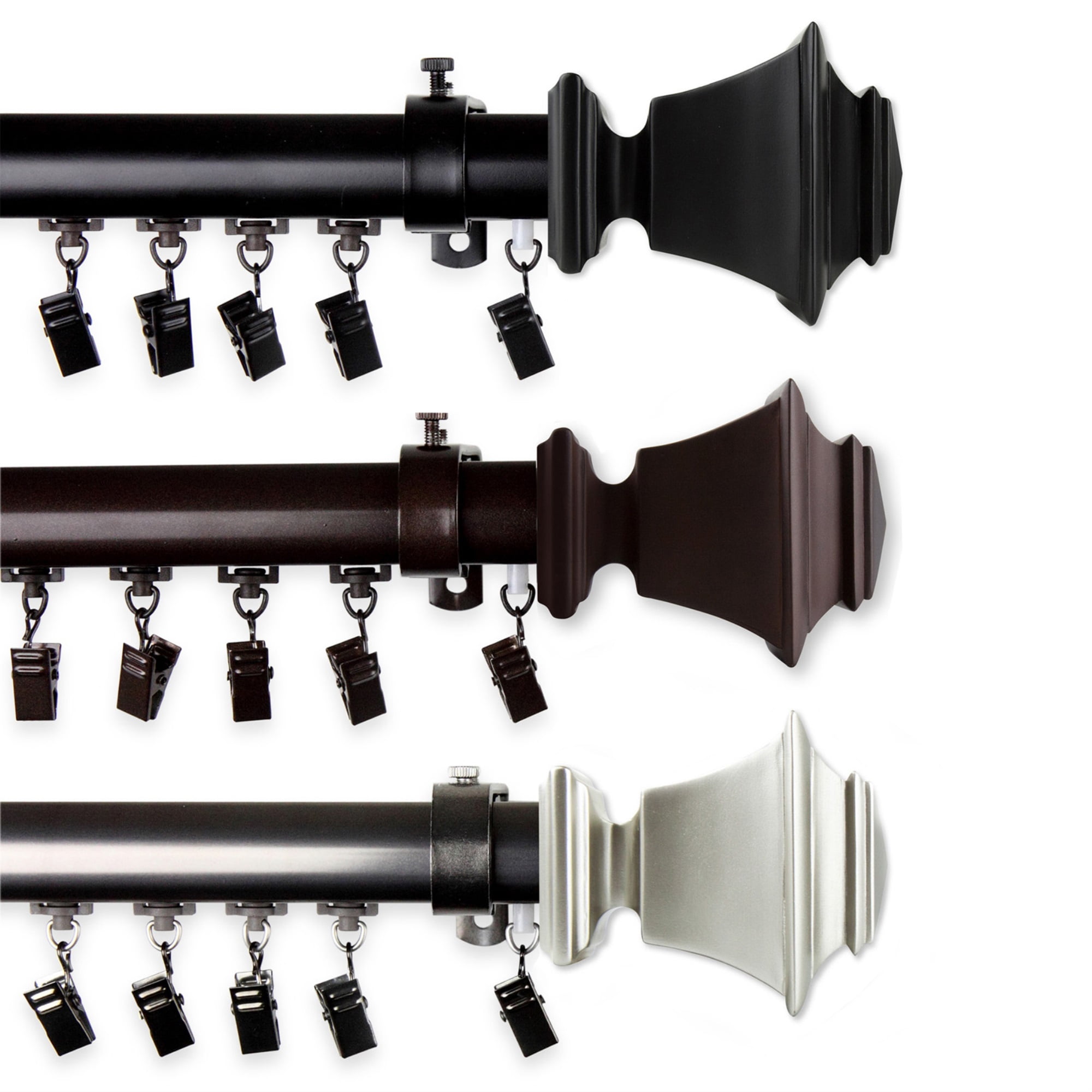Norma Cordless Traverse Rod 28-48" - Black - Walmart.com