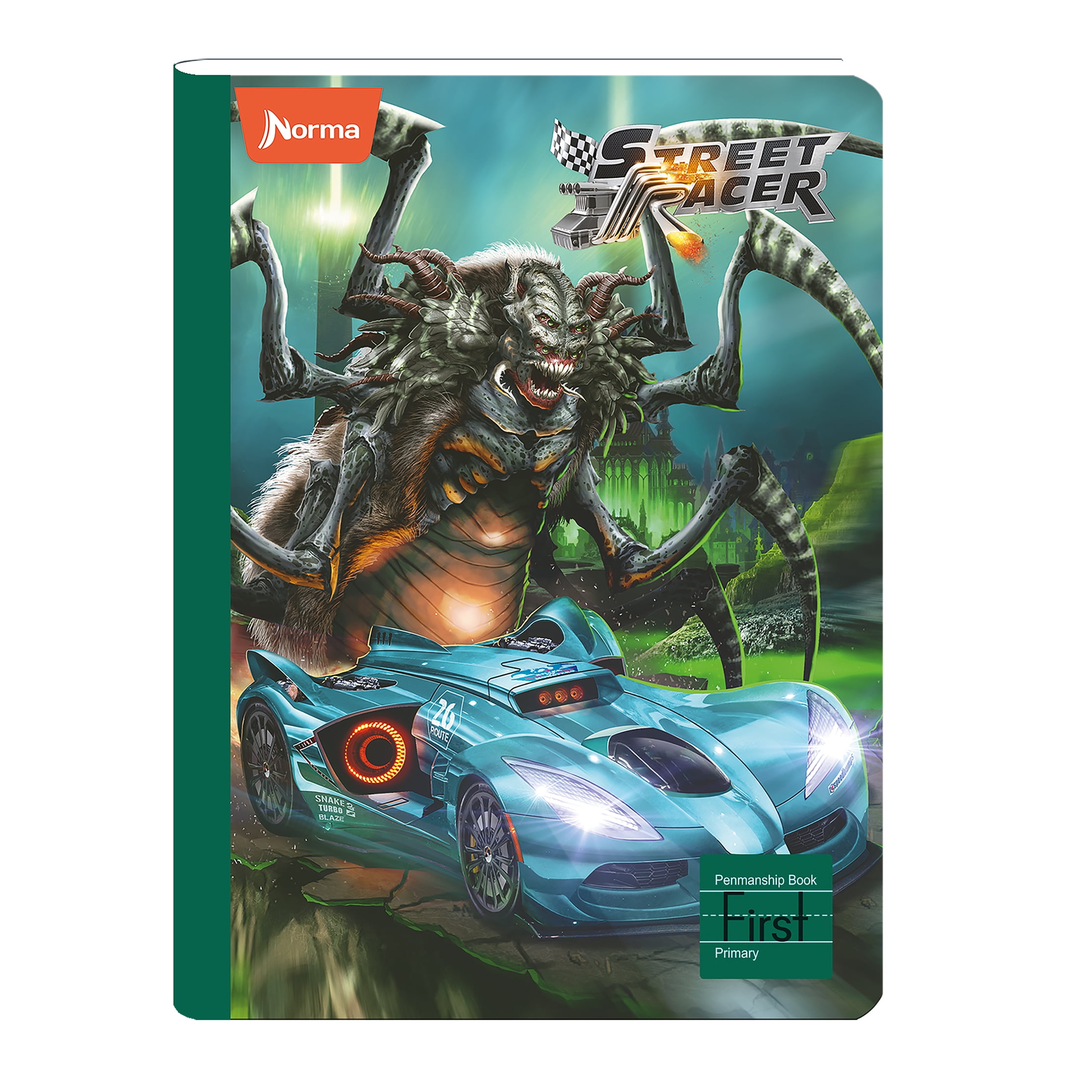 Norma Street Racer Mid Penmanship First Composition Notebook 7" x 9.8 ...