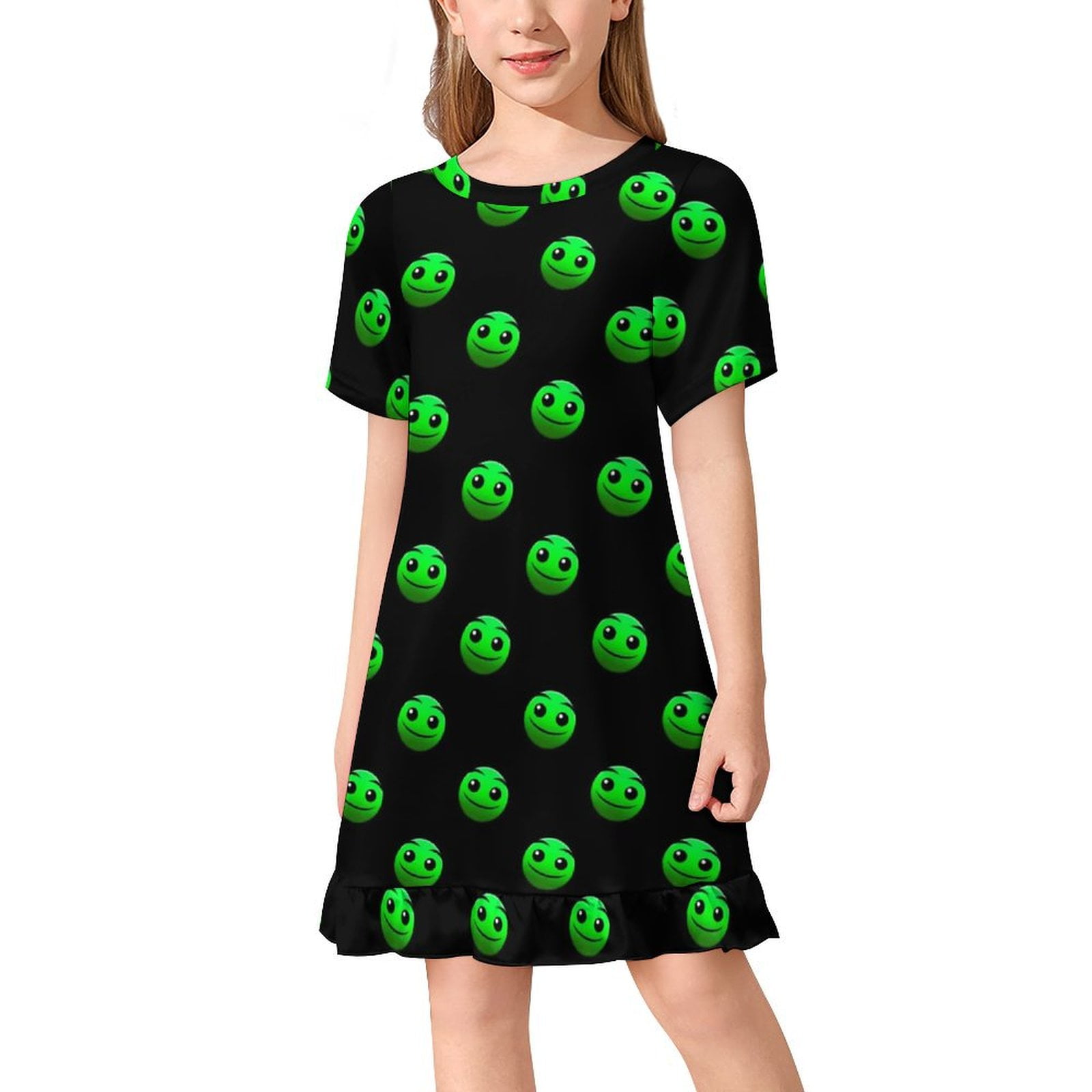 Normal Geometry Dash Children's Short Sleeved Dress 3D Printed ...